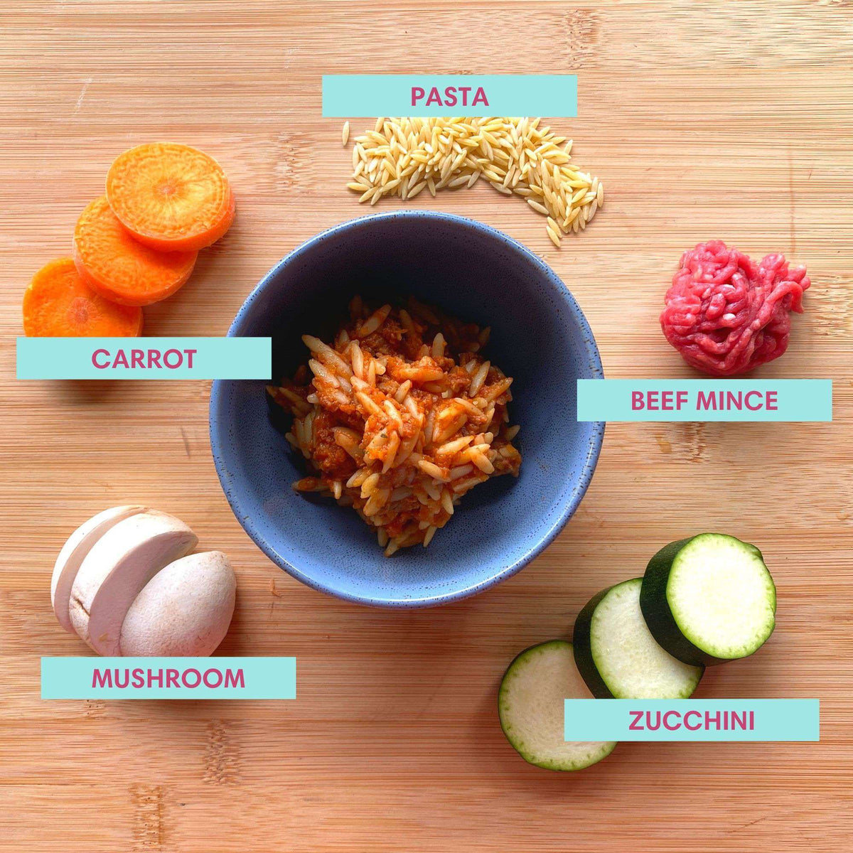 Veggie Beef Bolognese With Pasta (12 Month Old Meal) - Tinybeets Foods ...